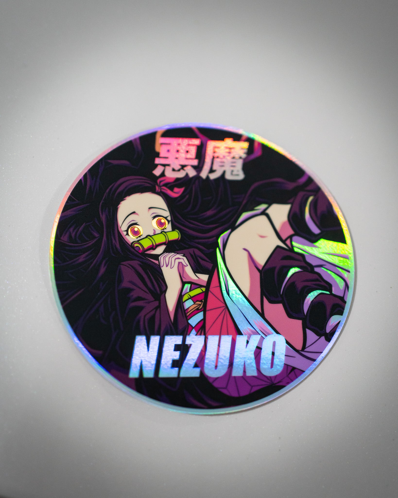 Nezuko Circle Holographic Sticker – One Wish Otaku Garage